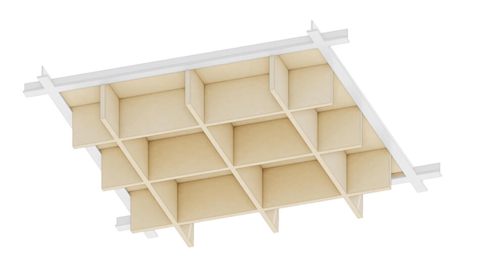 Gridline Series Crossed Ceiling Panels